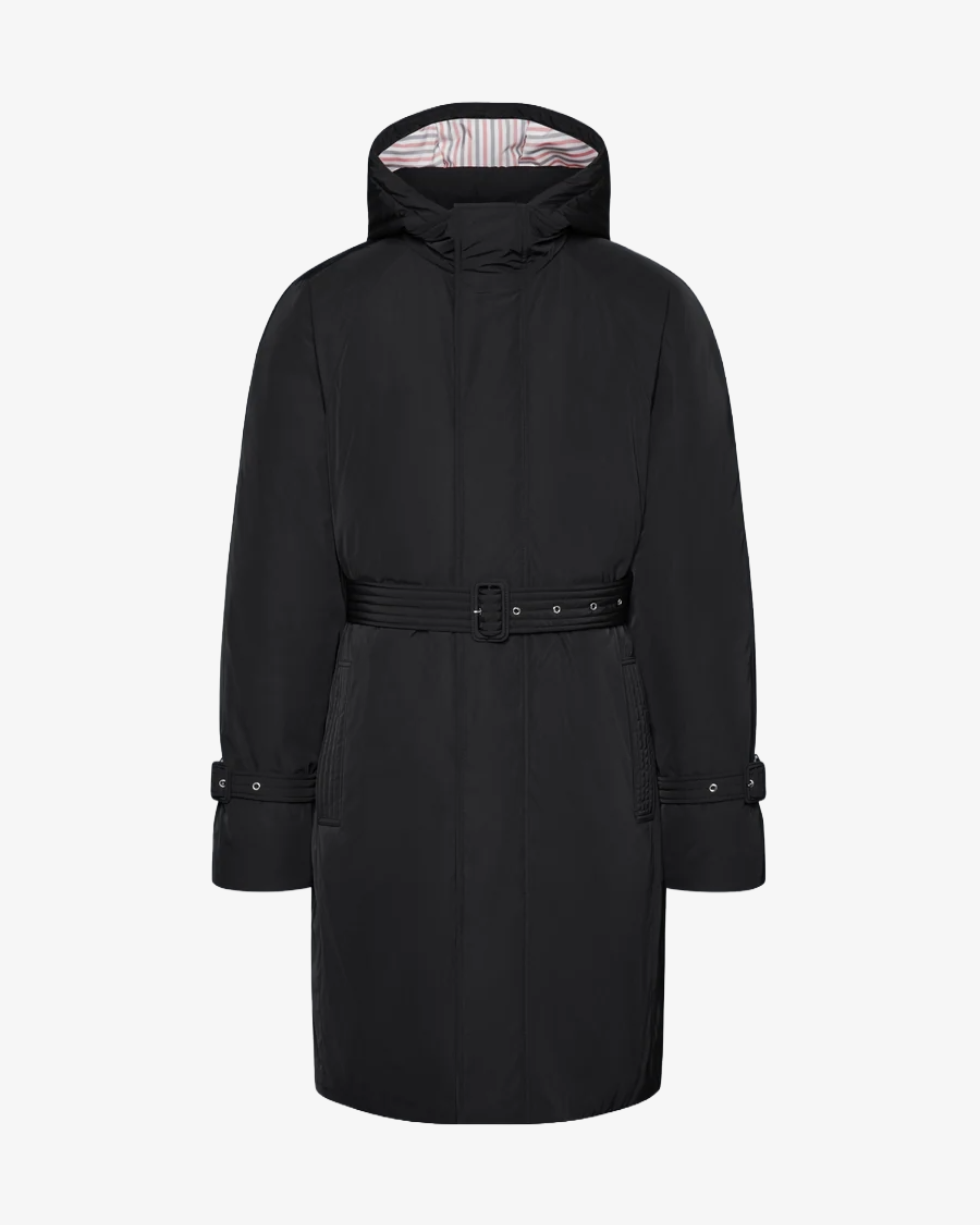 Thom Browne: Men's Belted Down Parka (Black001) | DSMS E-SHOP