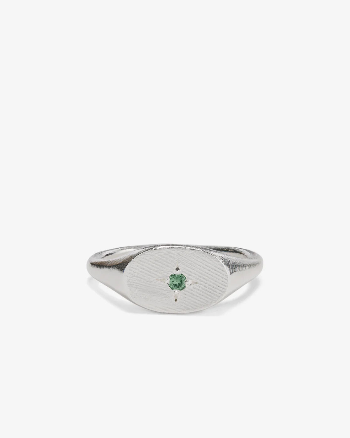 Seb Brown: Simple Oval Ring Green (Sterling Silver) | DSMS E-SHOP