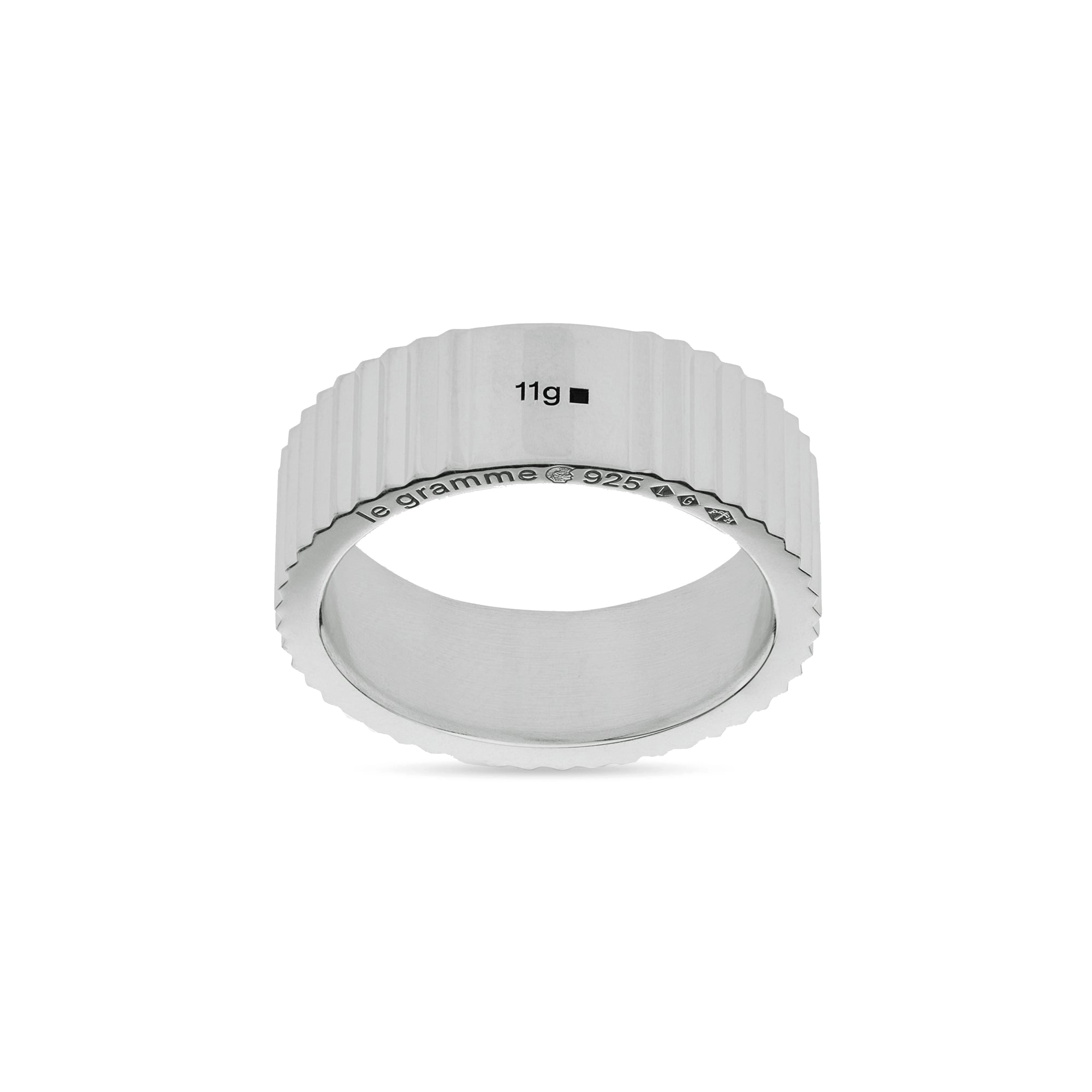 LE GRAMME: 11g Guilloche Vertical Ring Silver | DSMS E-SHOP