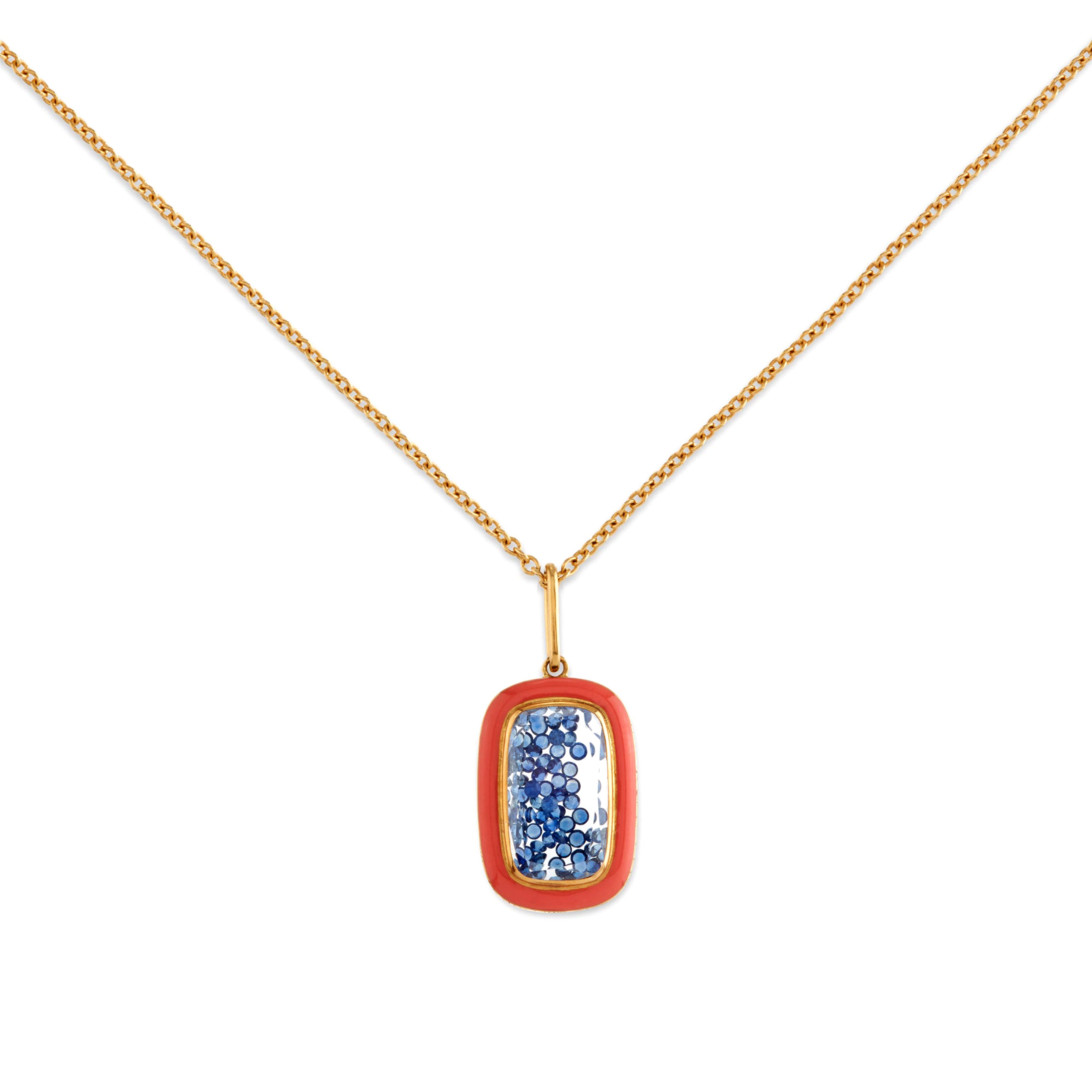 MORITZ: Glik Sapphire & Enamel Shaker Necklace | DSMS E-SHOP