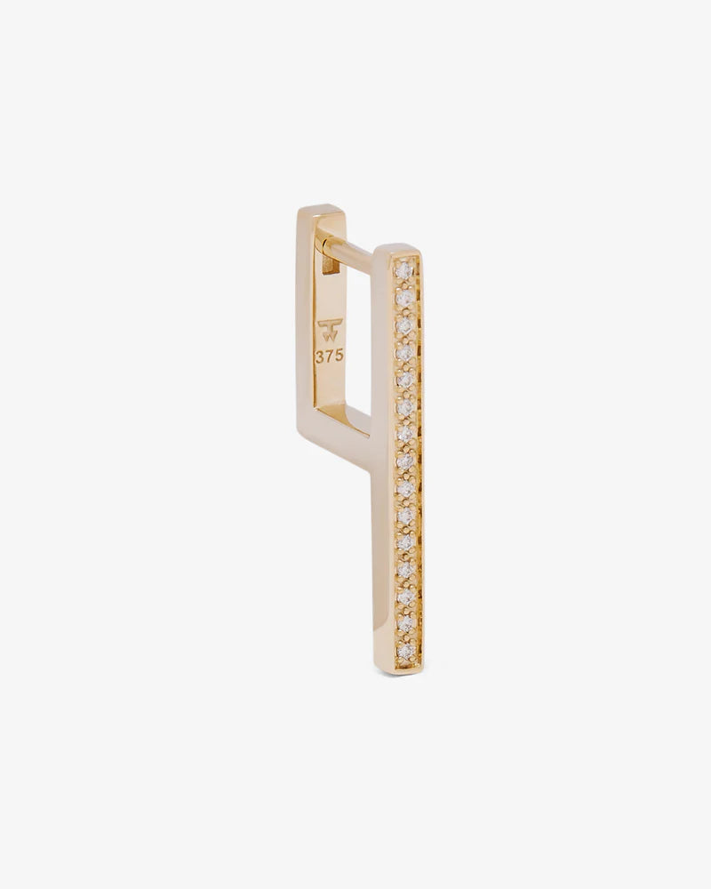 Tom Wood: Sleek Ear Bar Gold Diamonds (Yellow Gold) | DSMS E-SHOP