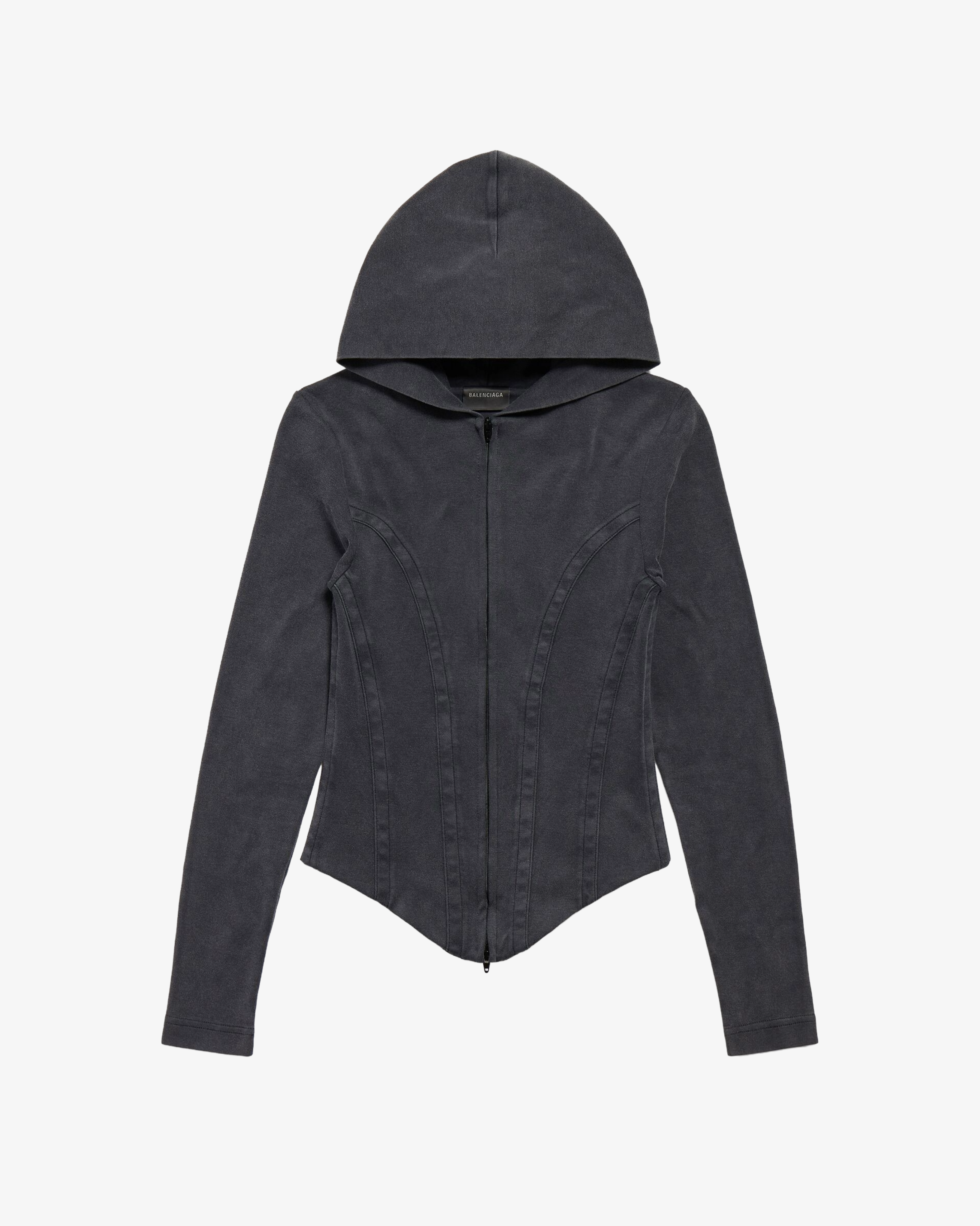 Balenciaga: Women's Corseted Zipu Hoodie (Black1055) | DSMS E-SHOP