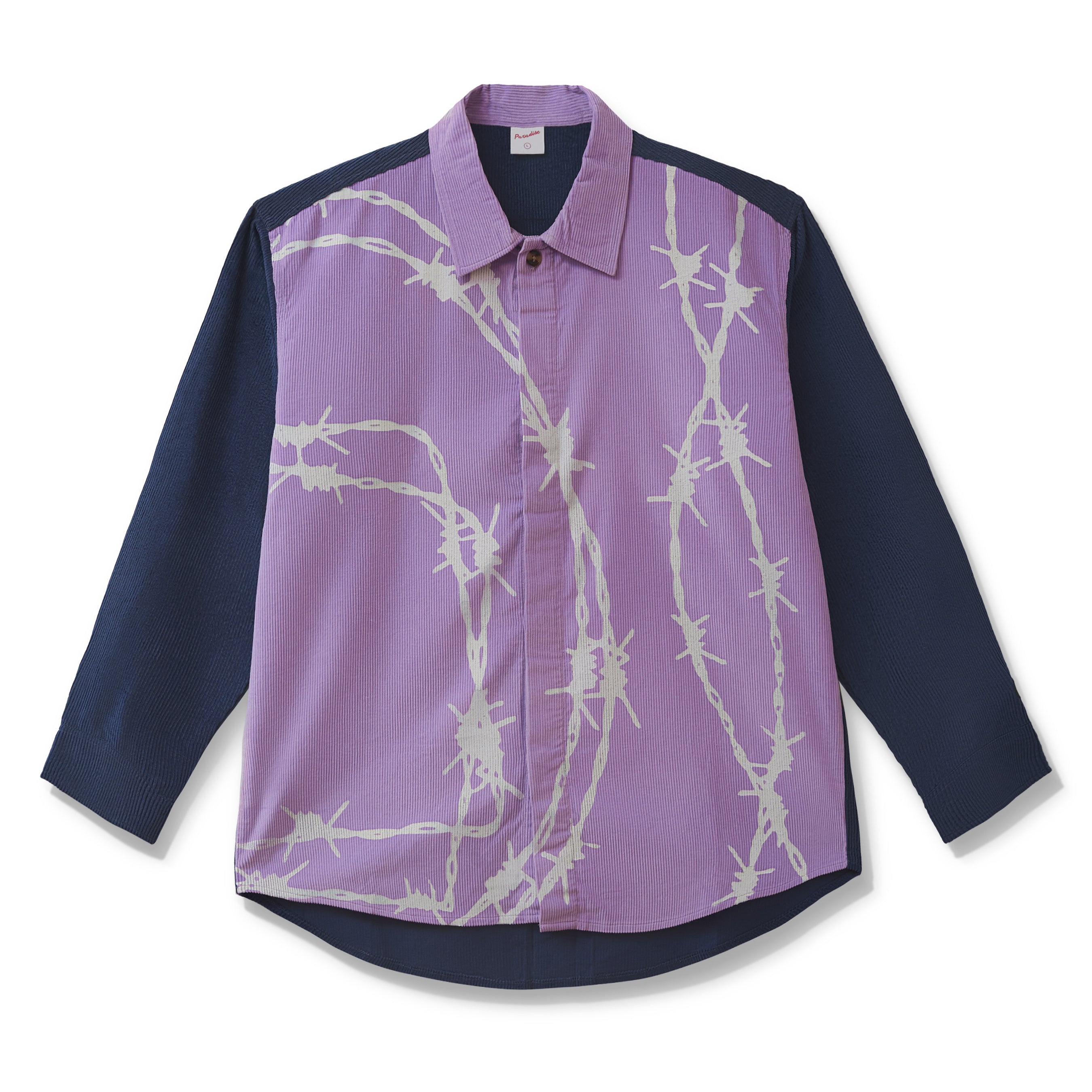 PARADISE YOUTH CLUB: Long Sleeve Wire Shirt (Lavender /Navy) | DSMS E-SHOP