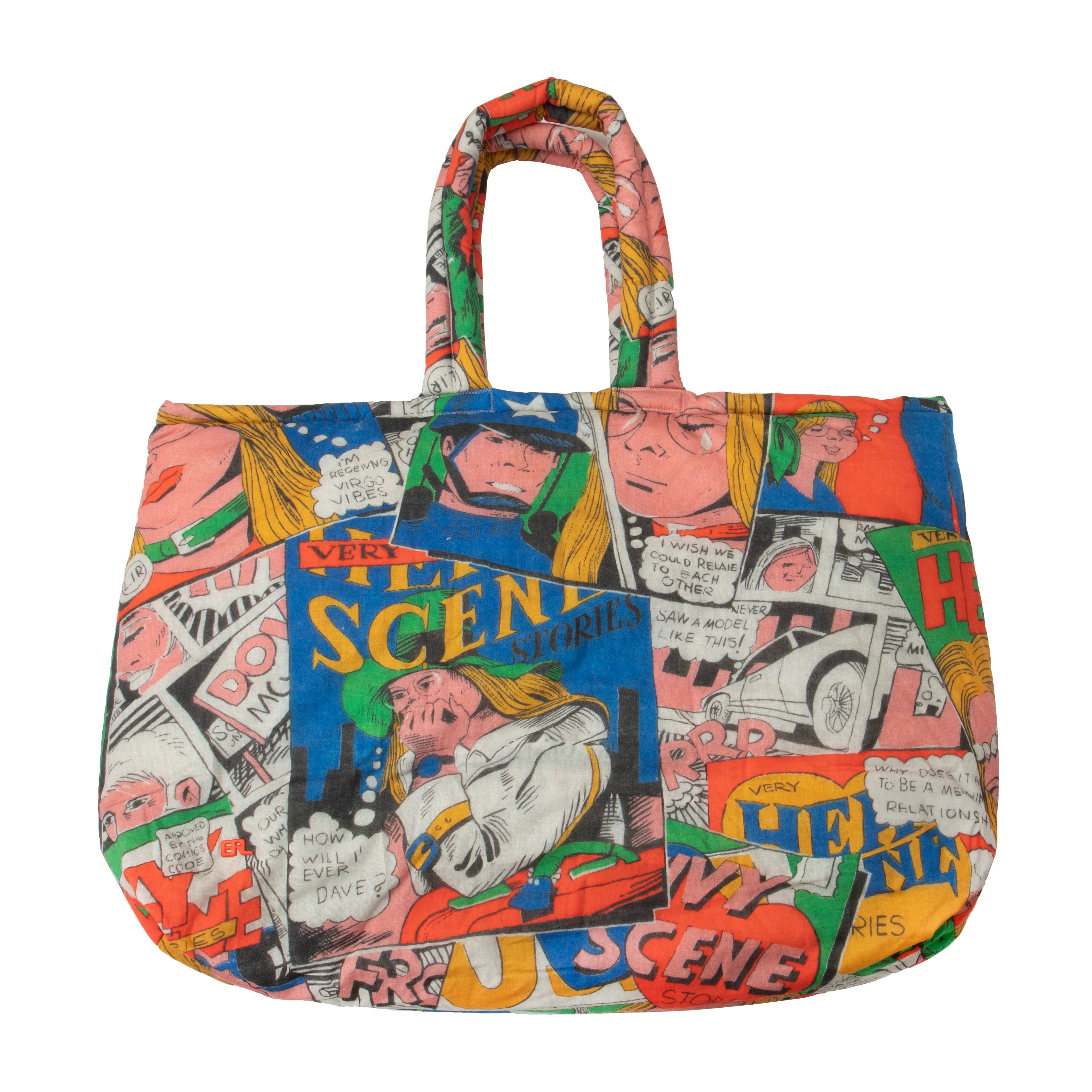 ERL: Comic Maxi Puffer Bag (Multi) | DSMS E-SHOP